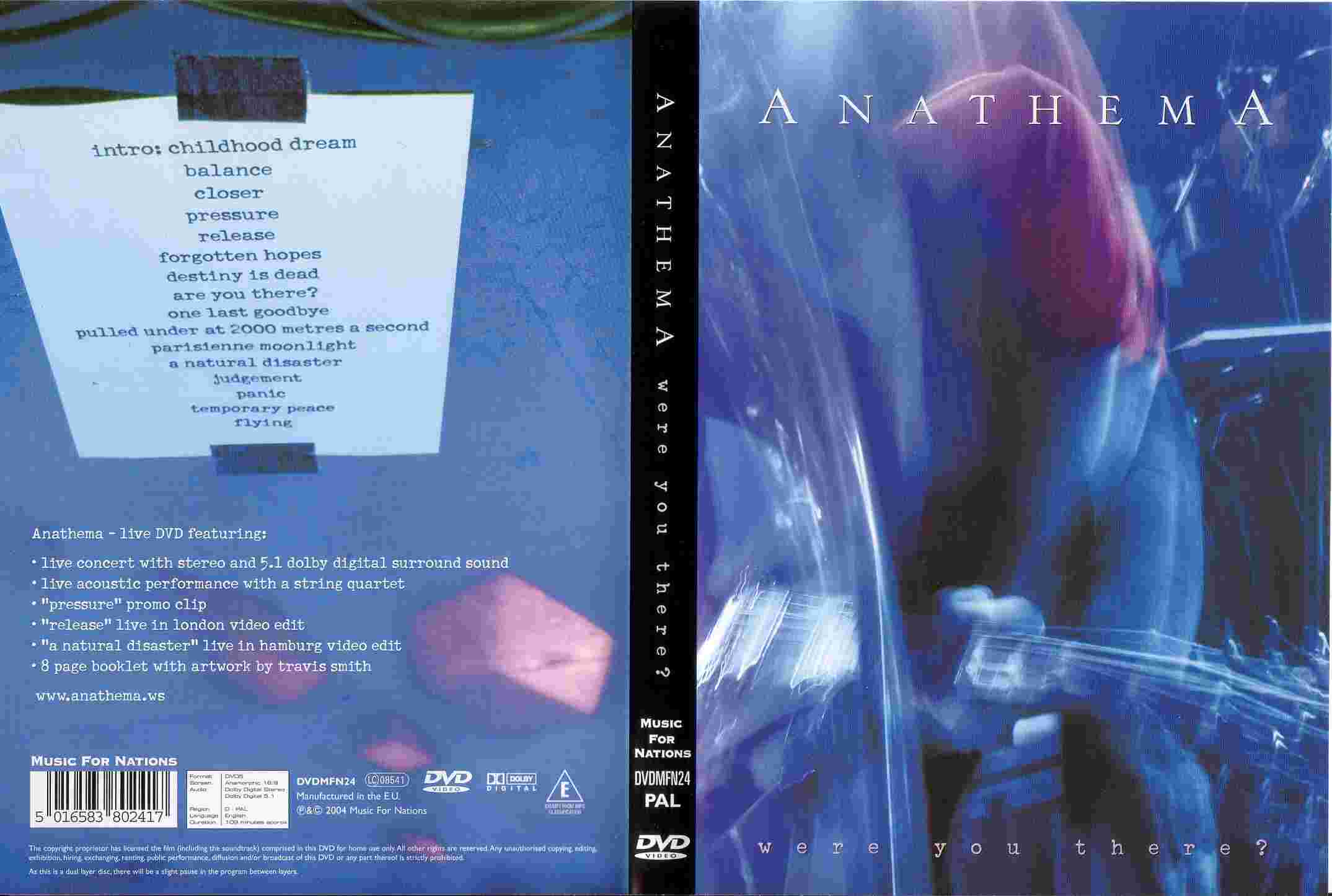 Anathema Were you there : Front | DVD Covers | Cover Century | Over 1. ...
